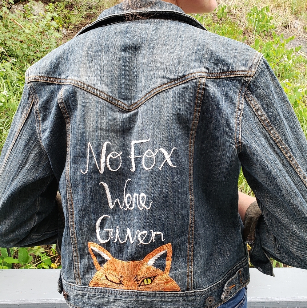 Hand-Embroidered Jean Jacket - Gem